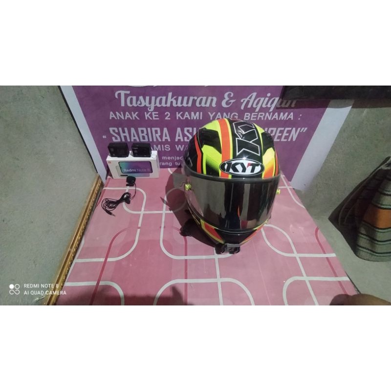 Jual KYT R10 SUPERFLOW paket sunmori lengkap tearoff blue/silver ...