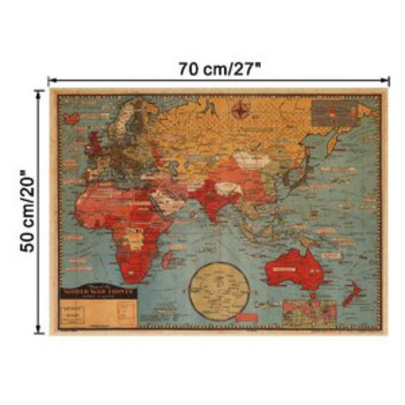 Jual Peta Retro Klasik Peta Sejarah Perang Dunia 2 Peta Antik Hiasan ...