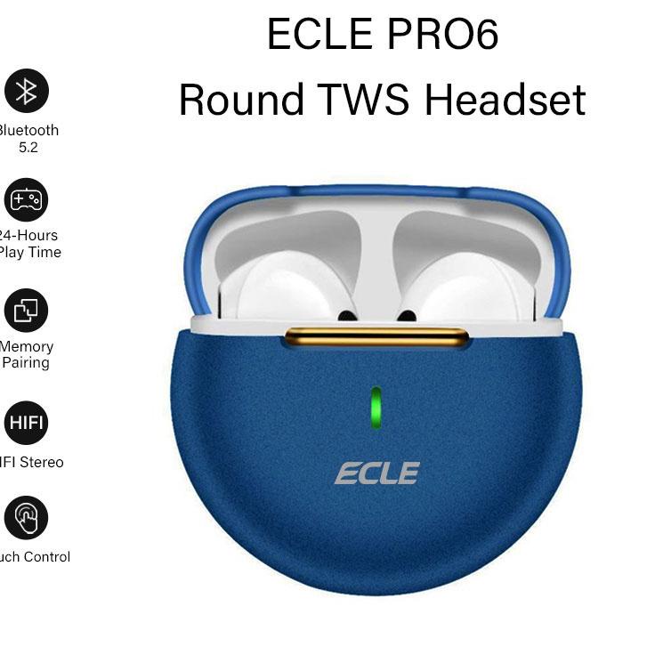 Jual Check Here... TWS Pro 6 Metalilic Round Earphone Bluetooth/TWS ...