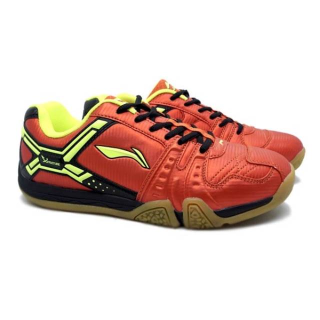 Jual sisa 39.Saga no 10 orange lime/sepatu badminton lining ori/sepatu ...