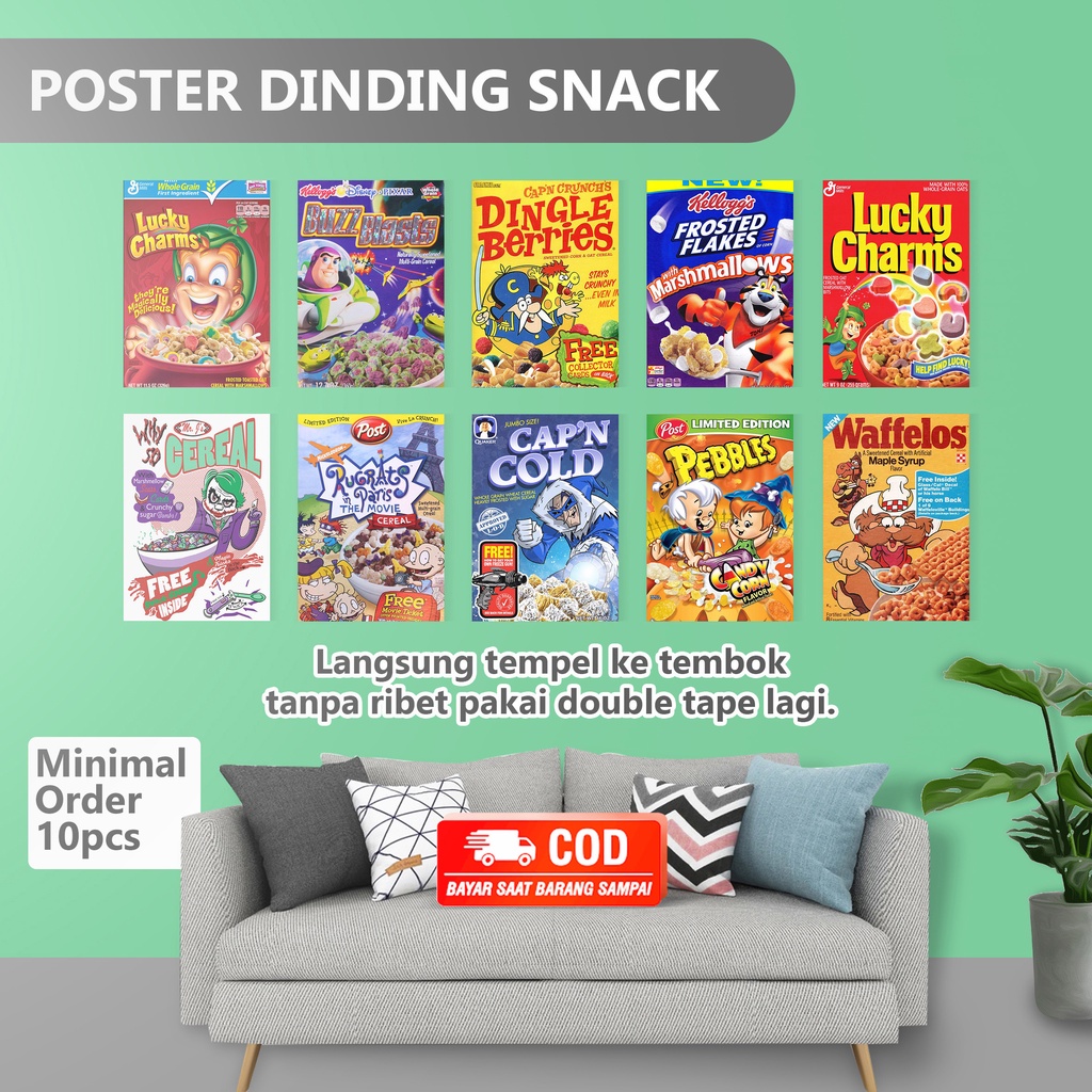 Jual [COD] POSTER SNACK | poser aesthetic | wall decor aesthetic ...