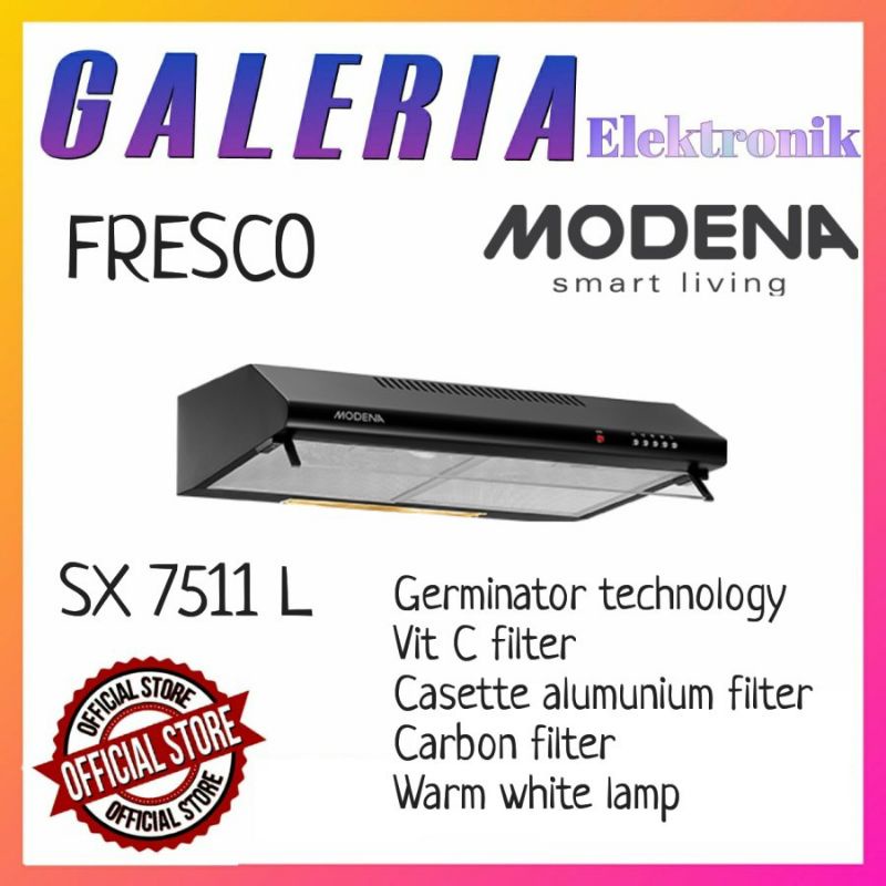 Jual COOKER HOOD MODENA FRESCO SX7511L PENGHISAP ASAP DAPUR SLIM SX 7511 L 70 CM HITAM | Shopee ...