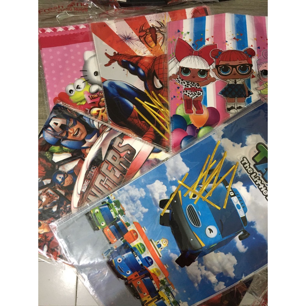 Jual (i-11) Plastik ulang tahun OPP ultah ukuran 22x40 motif isi 10pc ...