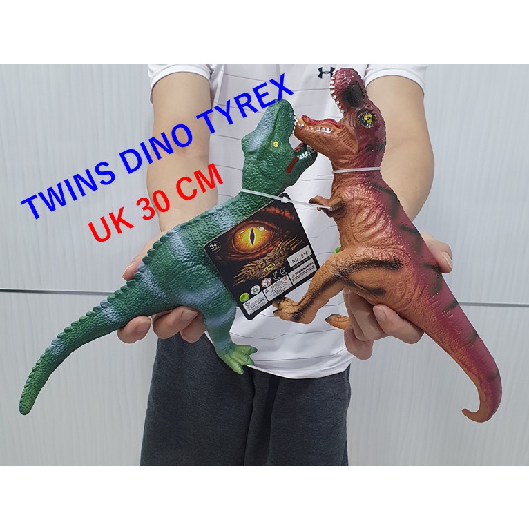Jual MAINAN DINOSAURUS TYREX TWINS KARET DINOSAURUS JURASICC KARET 2PCS ...