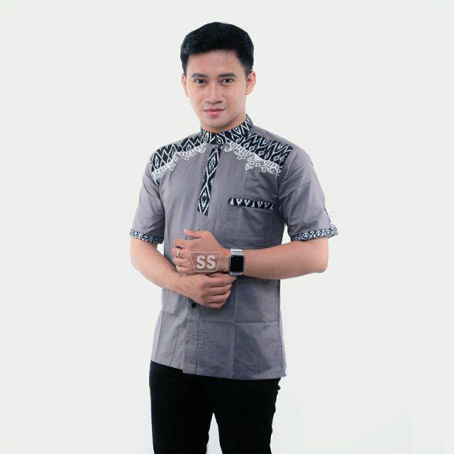 Jual Baju batik pria hem kolo btik kombinasi Batik Pekalongan seragam ...