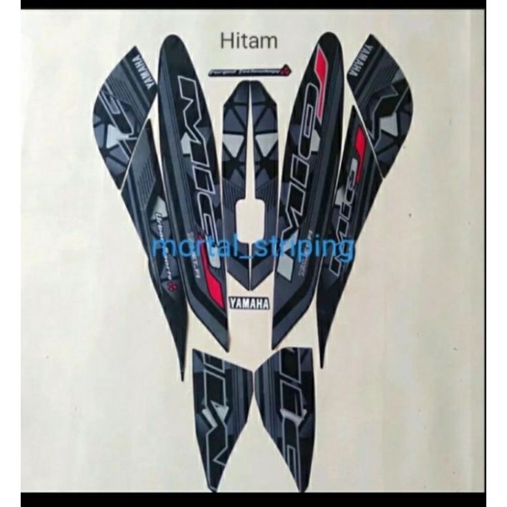 Jual MIO J TAHUN 2014 2015 WARNA HITAM STANDAR STIKER STRIPING LIS BODY ...