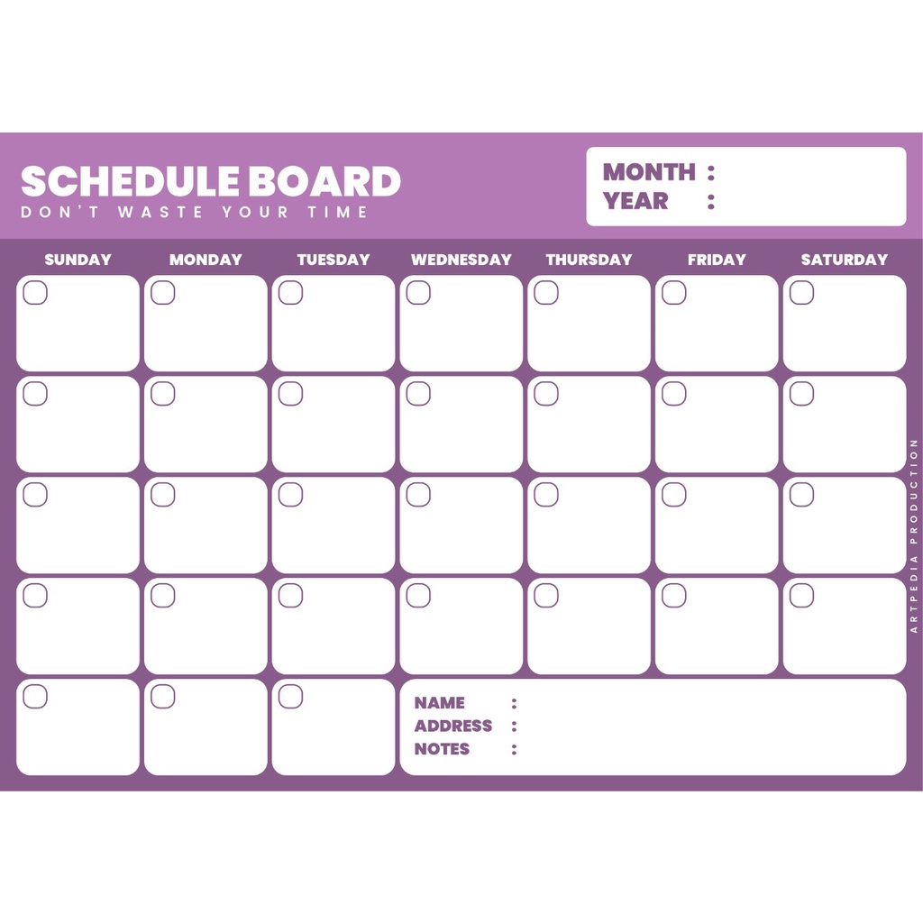 Jual Schedule Board Pastel dan Scheduleboard Warna Dasar / Papan Tulis ...