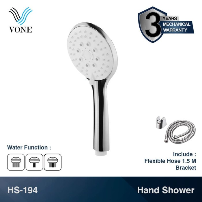 Jual VONE HS-194 Shower Set Handshower Mandi Hand Multi Fungsi Air Paket | Shopee Indonesia