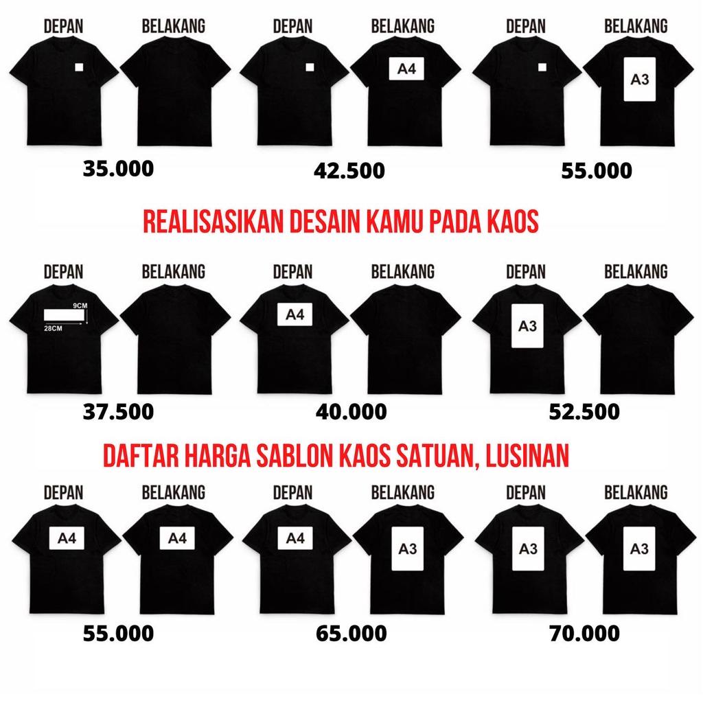 Jual PAKET USAHA KAOS SABLON + SATUAN | Shopee Indonesia