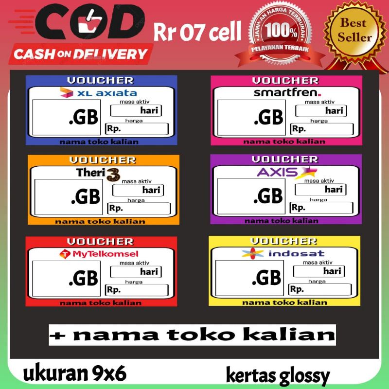 Jual LABEL DISPLAY CONTOH LABEL VOUCHER DATA KONTER PHONCEL M203D7 ...