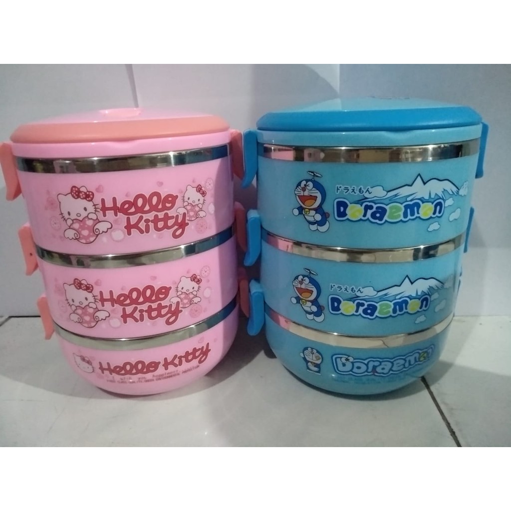 Jual Rantang Karakter 3 Susun Motif Lunch Box Tempat Nasi Sayur Unik ...