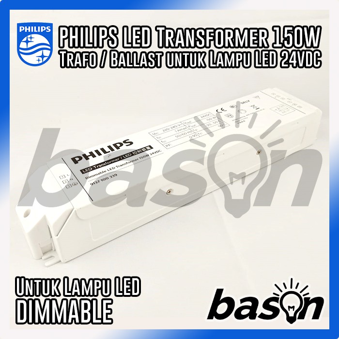 Jual PHILIPS Dimmable LED Transformer 150W 24VDC - untuk PHILIPS LED Strip | Shopee Indonesia