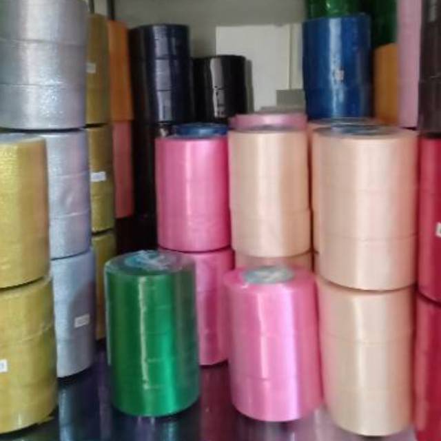 Jual Pita satin 4cm , 1,5 inch pita besar warna Pita Kado pita bucket ...