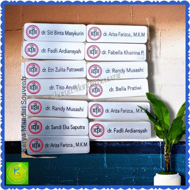 Jual Papan Nama Dada Name Tag Grafir Bahan Stainless LOGO IDI ( Ikatan ...