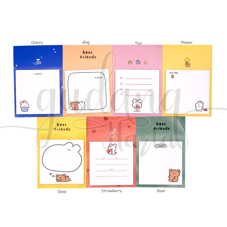 Jual Sticky Notes Simple Bear Notes Beruang Lucu DIY Scrapbook GH ...