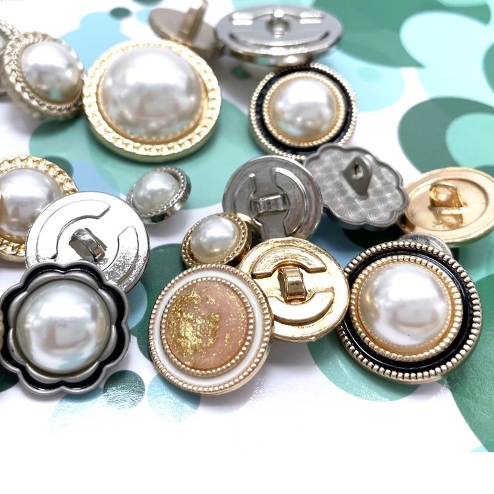 Jual Kancing Mutiara Bahan Metal Pearl Button Kancing Jahit Dekorasi ...