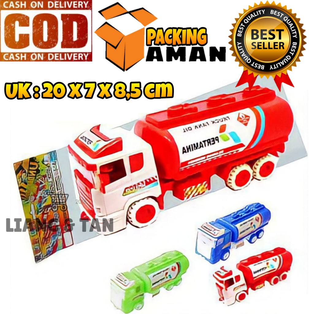 Jual (BISA COD) PROMO Mainan Anak Truk Mobil Tangki / Truck Pertamina ...