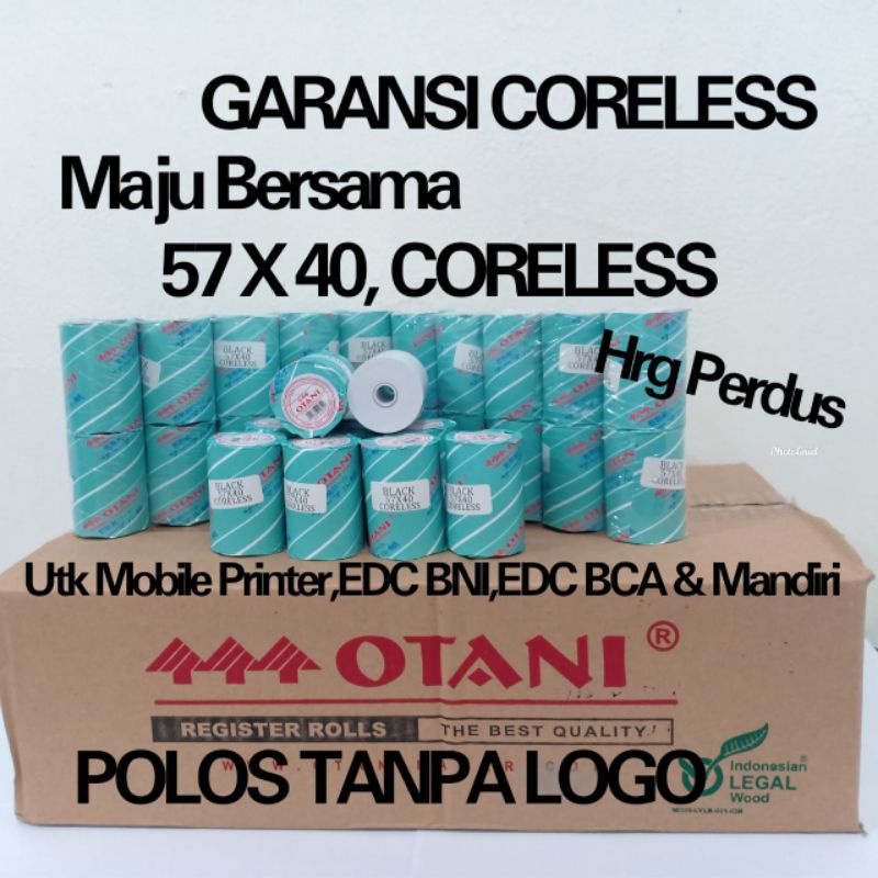 Jual Kertas Struk Thermal Spot Gojek Harga Perdus 57x40 CORELESS Merk ...