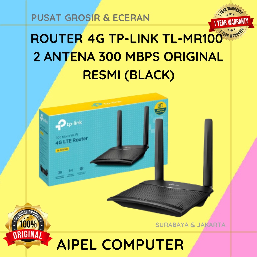 Jual MR100 | ROUTER 4G TP-LINK TL-MR100 ORIGINAL RESMI (BLACK) | Shopee ...