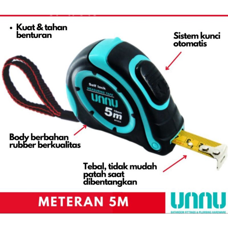 Jual Meteran Merk UNNU 5 meter | Shopee Indonesia