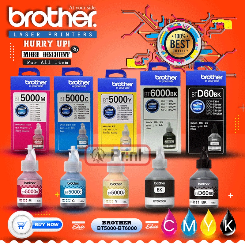 Jual Tinta printer brother bt5000 bt6000 d60bk DCP T710W DCP T300 DCP ...