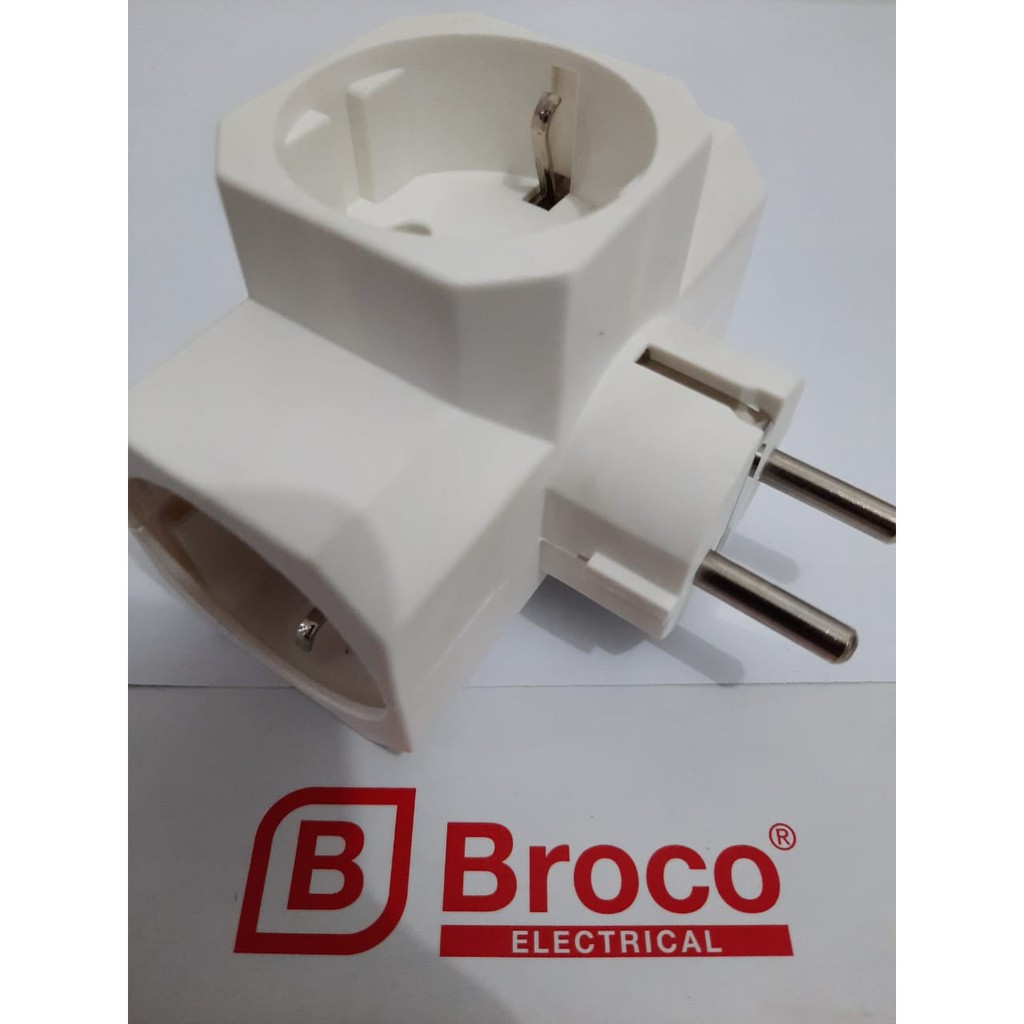Jual Steker Broco/Colokan T Arde Persegi White 13830 | Shopee Indonesia
