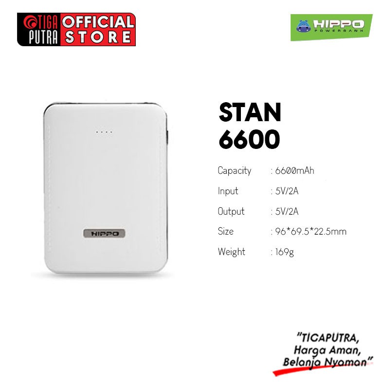 Jual POWERBANK HIPPO STAN 6600mAh (ORIGINAL) | Shopee Indonesia