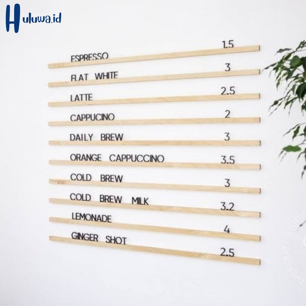 Jual Papan Menu Cafe Kayu Dinding / Letter Board Cafe / Menu Huruf ...