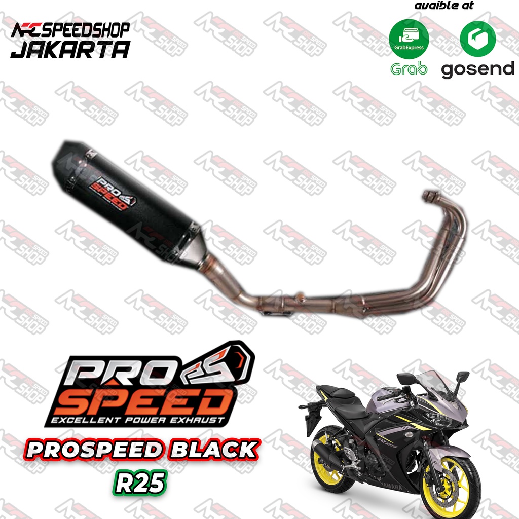 Jual Knalpot Prospeed Yamaha R25 / MT25 Black Series (Sport) Fullsystem ...