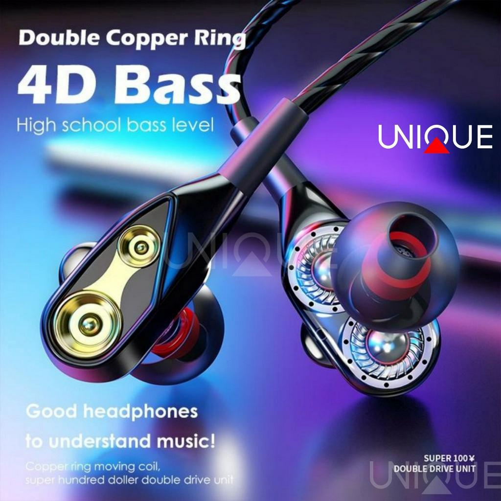 Jual Unique Earphones Wired Bass Model Sport 3.5mm | Shopee Indonesia