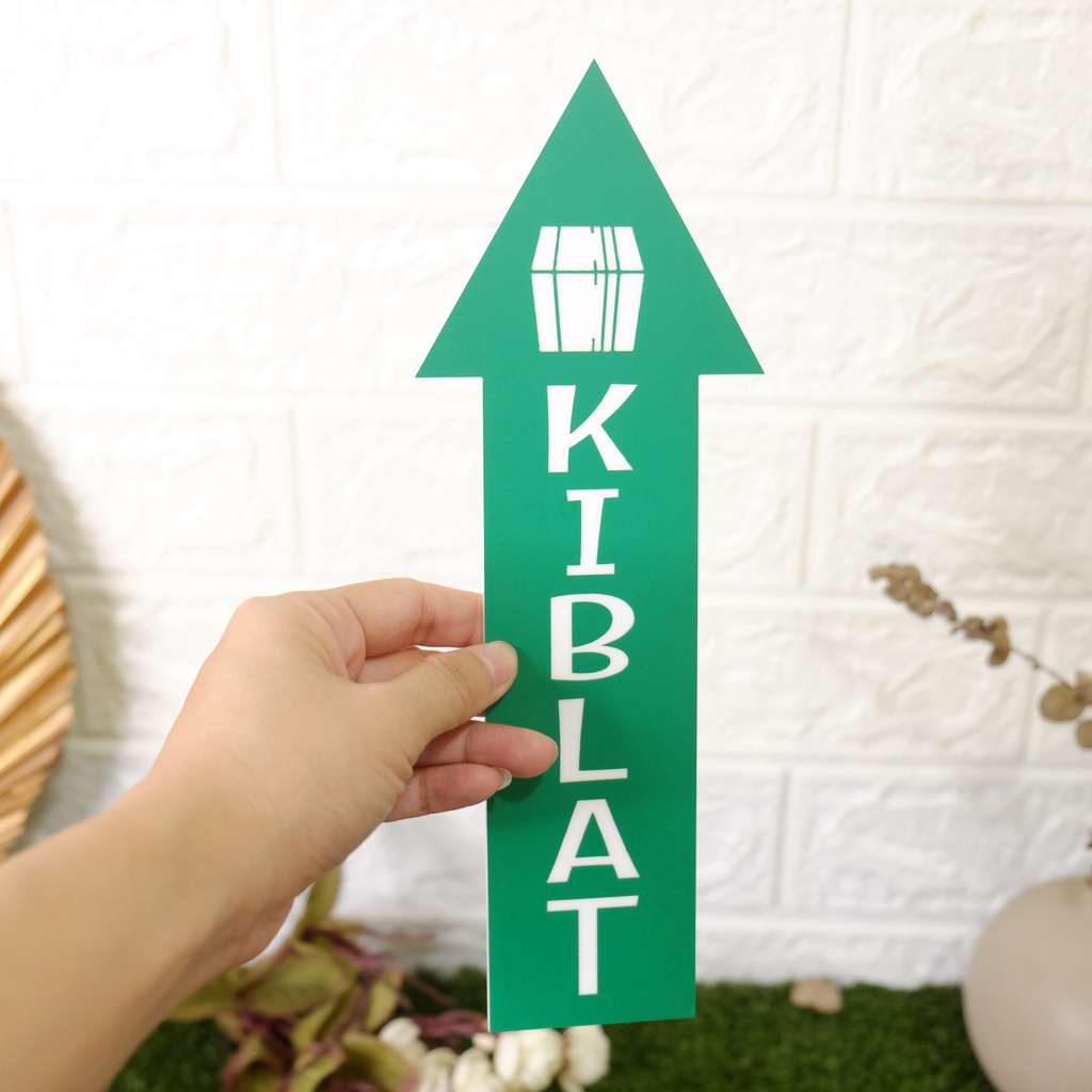 Jual Sign Board Akrilik Panah Kiblat | Penunjuk Arah Sholat Akrilik ...
