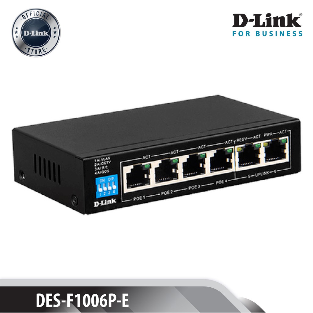 Jual Hub POE D-link D-Link DES-F1006P-E 6 Ports - 4 Ports POE - 2 Ports ...