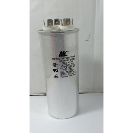 Jual KAPASITOR AC/CAPACITOR AC LG 3 KAKI 40/2 UF(MERK MC) 40/2 UF MIKRO | Shopee Indonesia