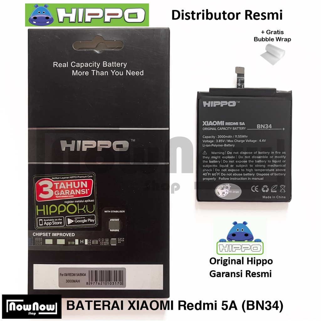Jual Baterai Hippo Xiaomi Redmi 5A BN34 Original Batre Batrai HP ...