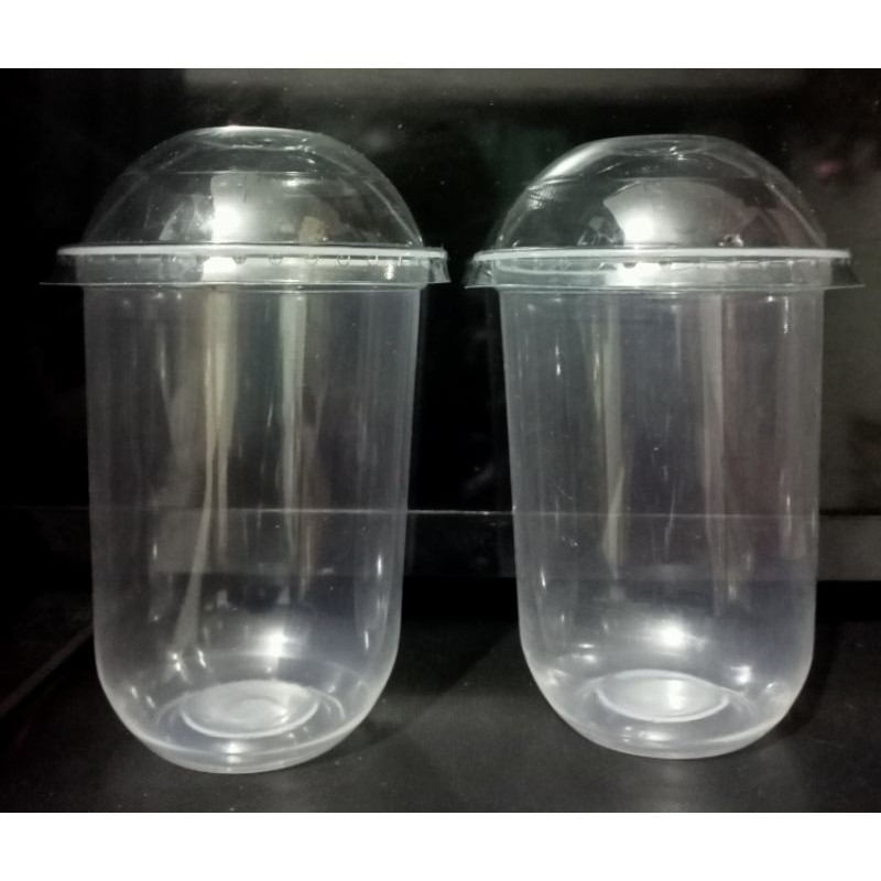 Jual Cup PP 16oz U Round U Shape Boba Capsul Bulat PLUS TUTUP CEMBUNG ...