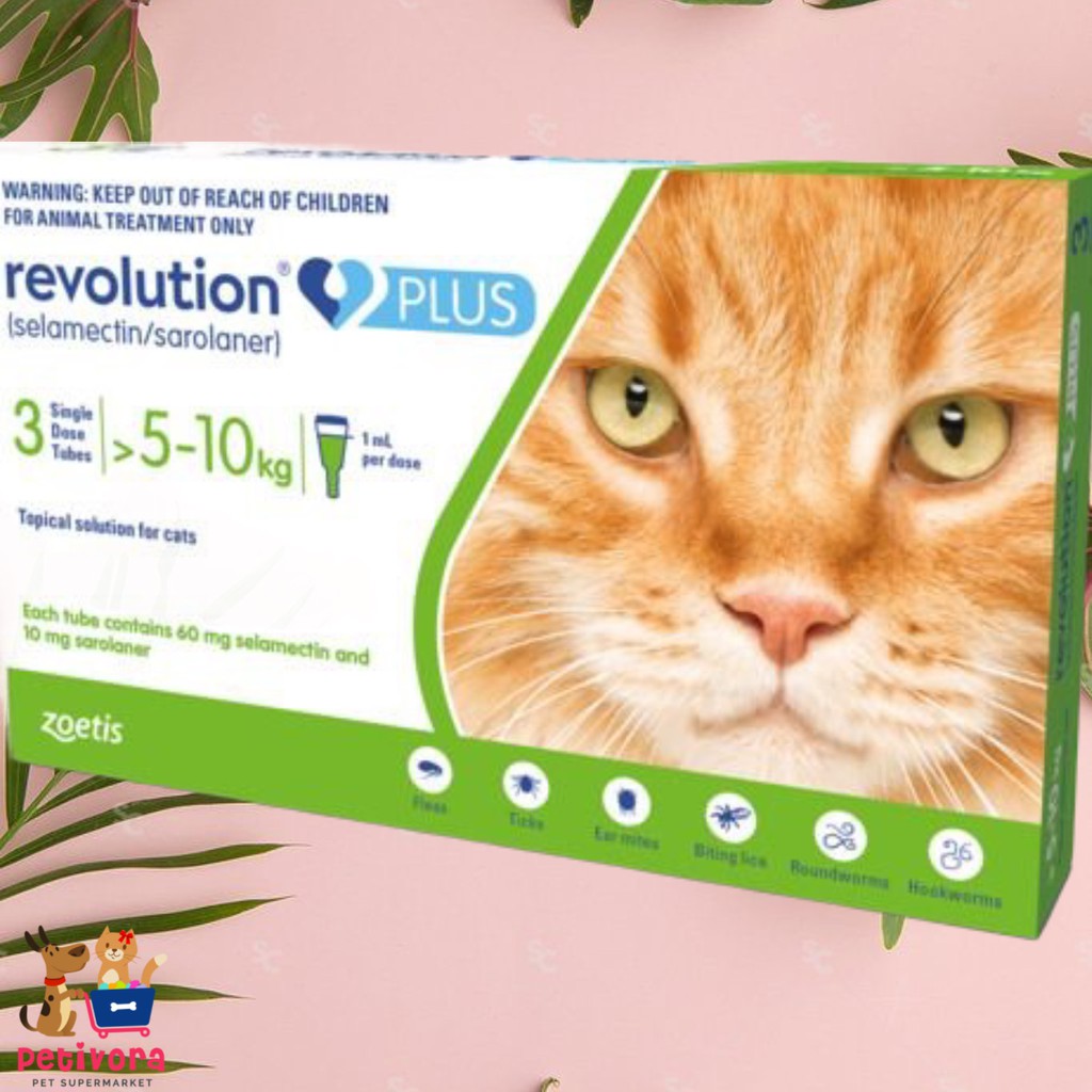 Jual Revolution Plus Cat Green 11.1-22 lbs Obat Tetes Kutu Kucing 5 ...