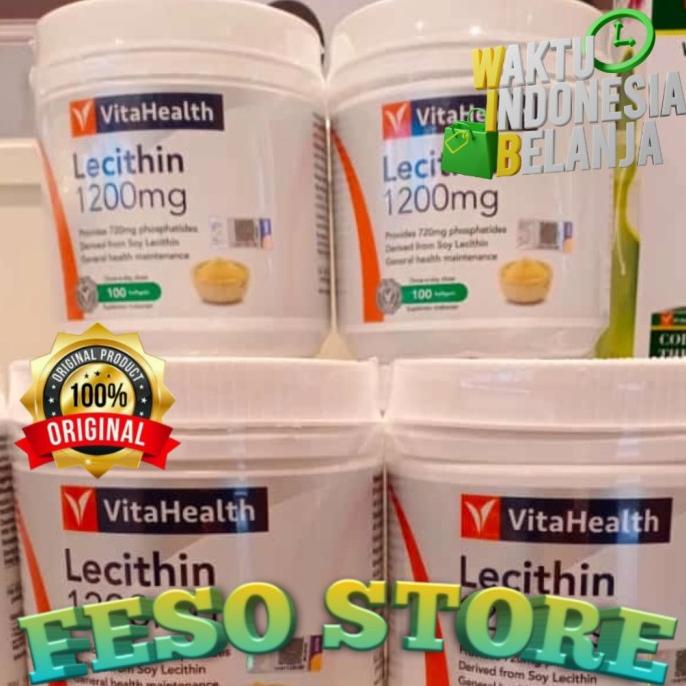 Jual LECITHIN LESITIN KEDELAI 1200MG VITAHEALTH 100 SOFTGELS MADE IN ...