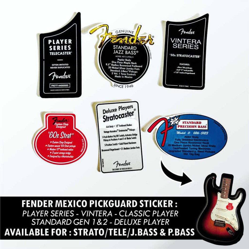 Jual Sticker Pickguard Gitar dan Bass Set Stiker Pickguard Model Mexico ...