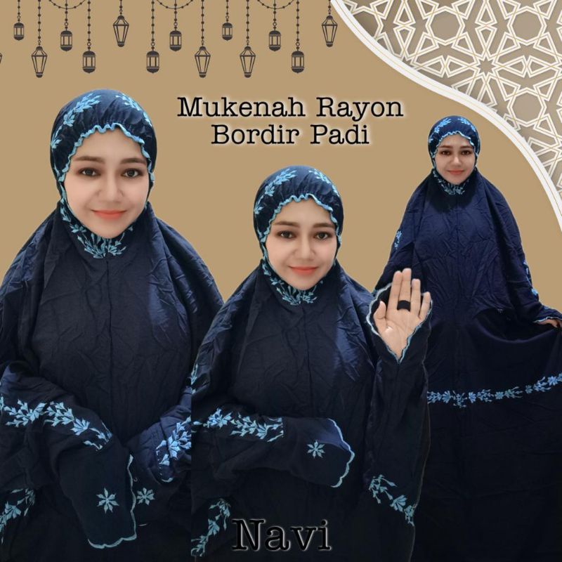 Jual (Real Pict) Mukena Terusan Bordir Padi Matt Rayon Premium Jumbo ...