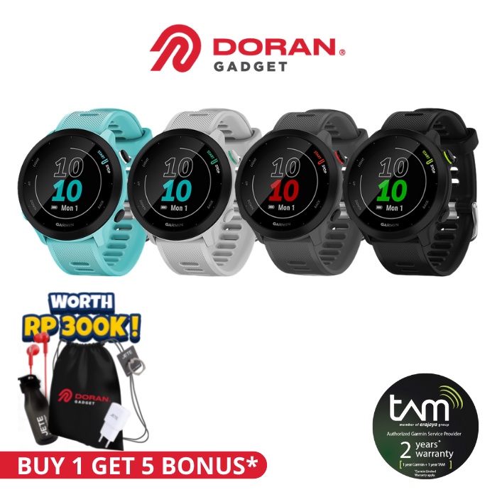 Jual Garmin Forerunner FR 55 FR55 Black | White | Aqua | Monterra Grey ...