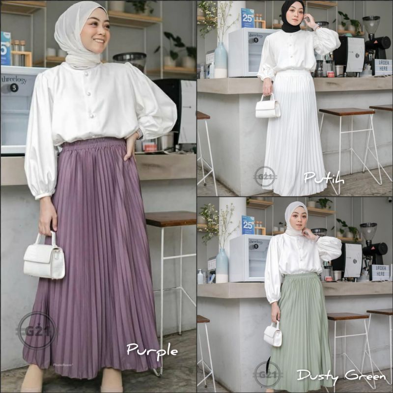 Jual Rok Plisket Prisket Rempel Hitam Panjang Rok Panjang Plisket ...
