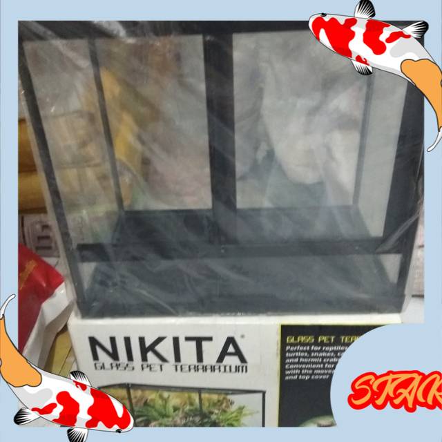 Jual aquarium nikita glass pet terrarium uk 36 cm small reptile ular keong gecko kodok kura kura ...