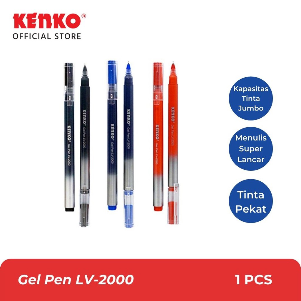 Jual KENKO GEL PEN / Pulpen Jel / Pena Jel / Pen Tinta Gel LV-2000 ...