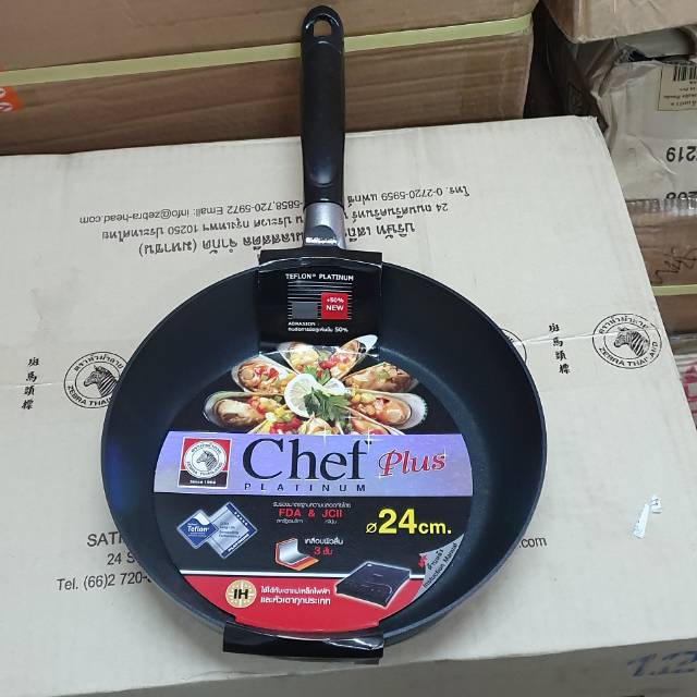 Jual 174844 Frying Pan Non Stick Zebra Chef Plus Platinum D24cm ...