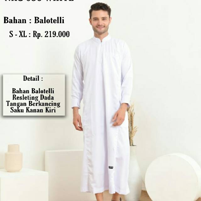 Jual KOKO GAMIS PRIA PUTIH NURRIN NKG 056 PUTIH | Shopee Indonesia