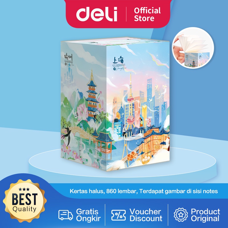 Jual Deli Note Pad / Kertas Memo Reminder 860 Kertas 6.5 CM 21765 ...