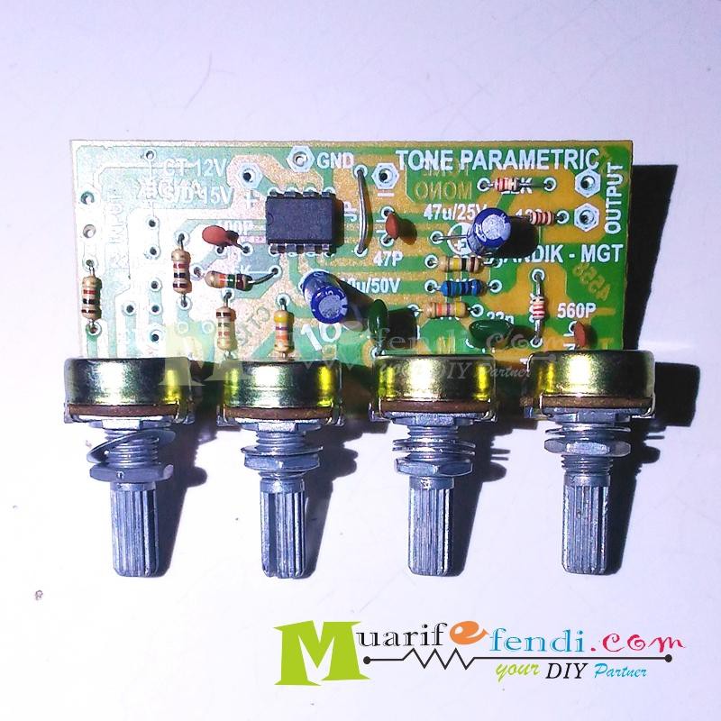 Jual Kit Tone Control Mono Tone ParameTric IC opAmp 4558 Treble middle ...