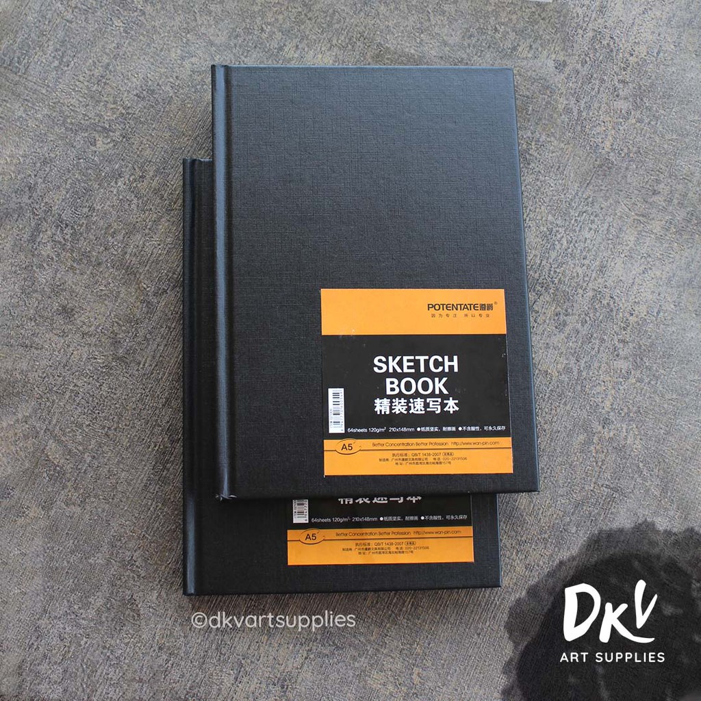 Jual POTENTATE Sketchbook A5 120gsm / 100gsm Hard Cover | Shopee Indonesia