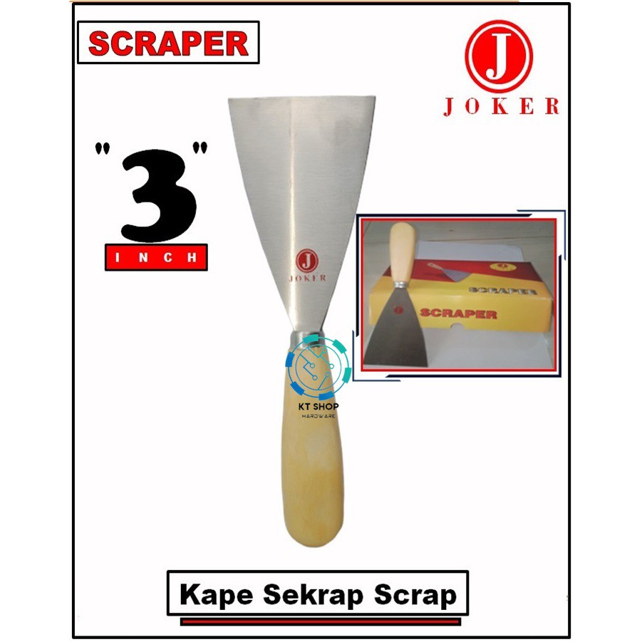 Jual Kape Skrap Wooden Handle 3 Inch Scraper 8 CM | Shopee Indonesia