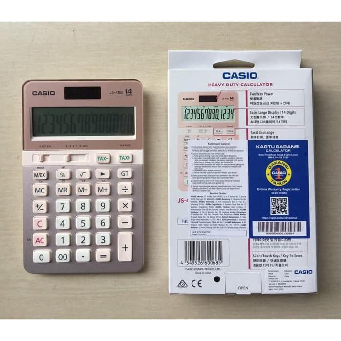 Jual KALKULATOR CASIO JS-40B ( ORIGINAL ) - MERAH MUDA | Shopee Indonesia